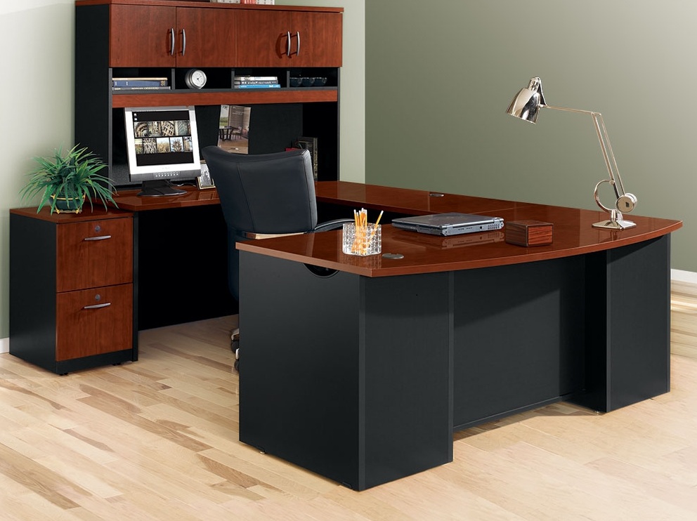 Shop Via Executive Bowfront U-Shaped Desk with Hutch 72W | NBF